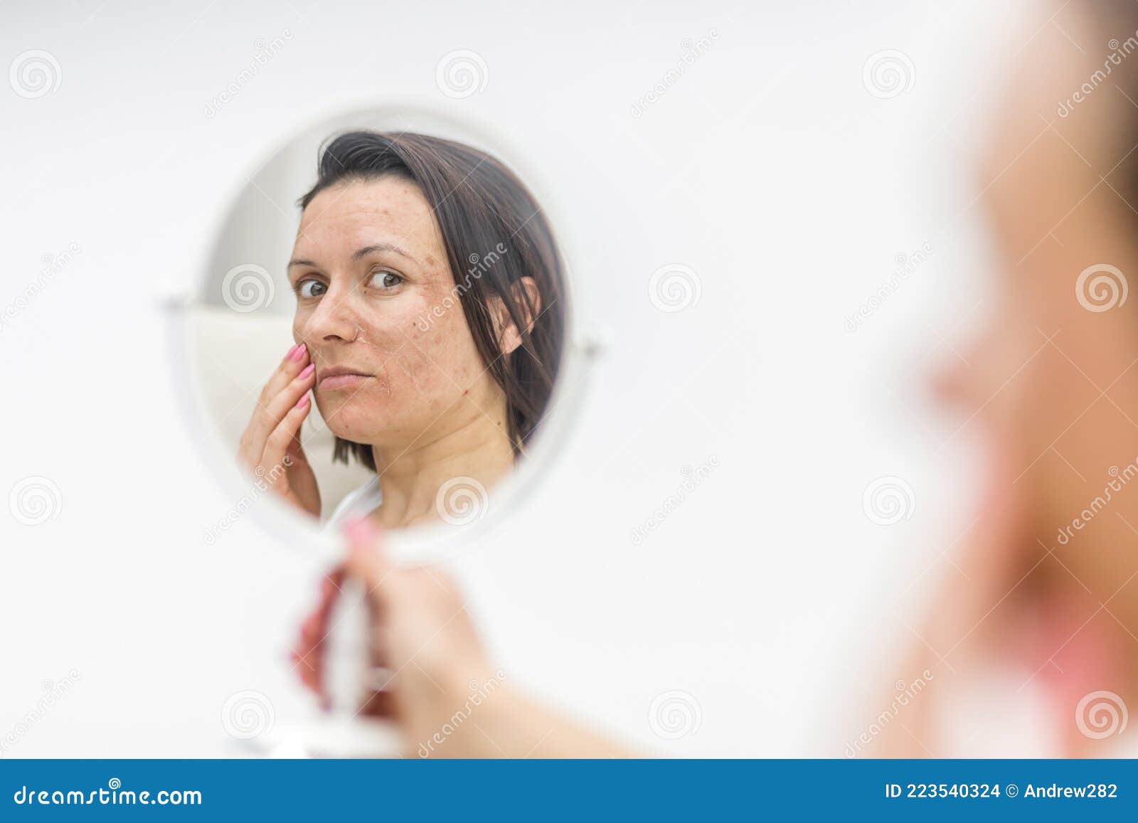 3d Illustration of Mirror Reflection with Female Face. Stock Photo ...