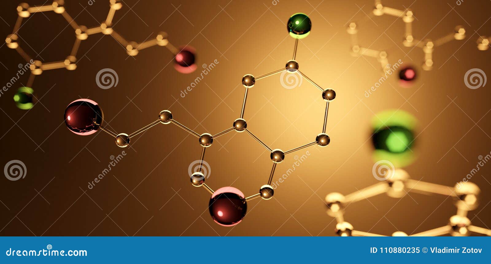 3d Illustration. Model of Serotonin Molecule, Hormone of Happiness ...