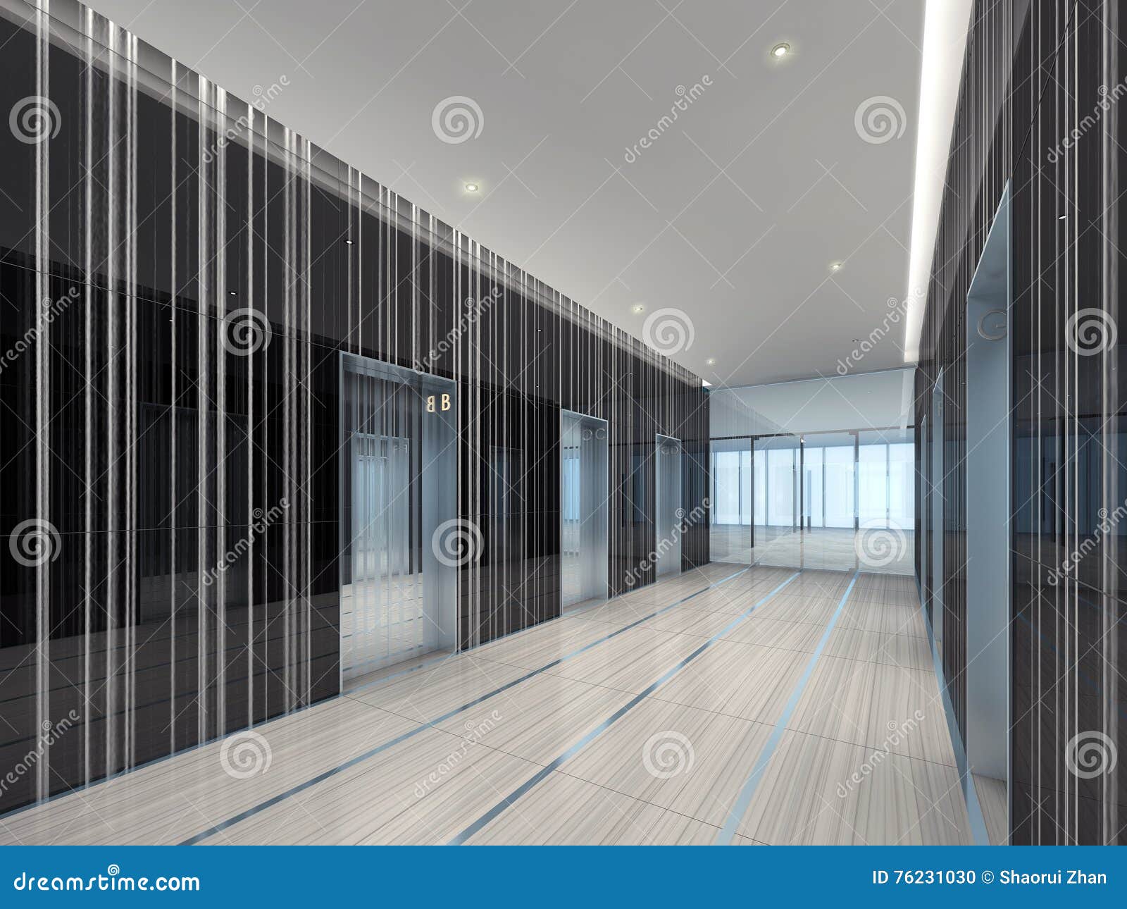 3d Illustration of an Modern Elevator Lobby Stock Illustration ...