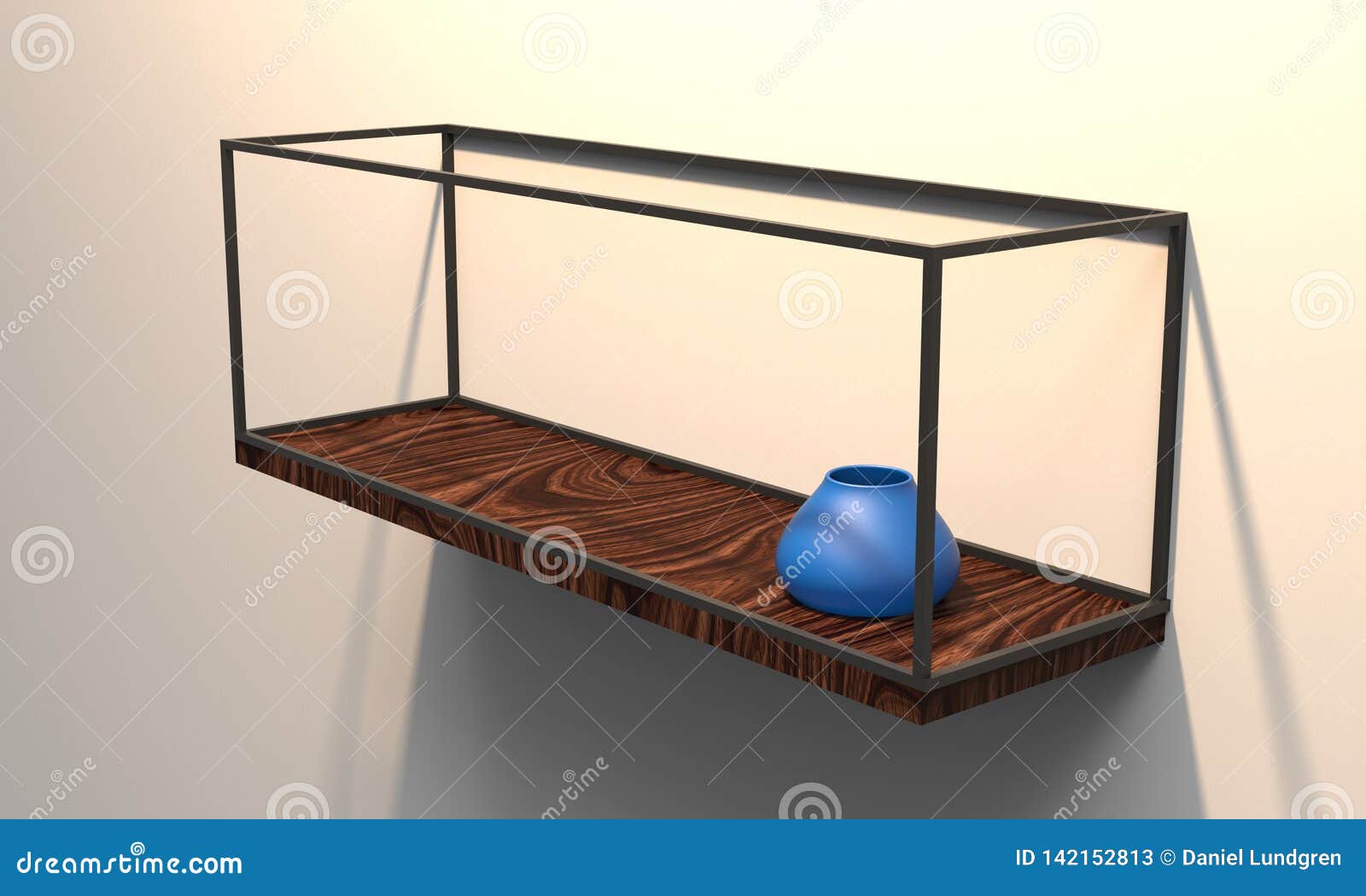 3D Illustration of a Modern Floating Shelf Stock Illustration ...