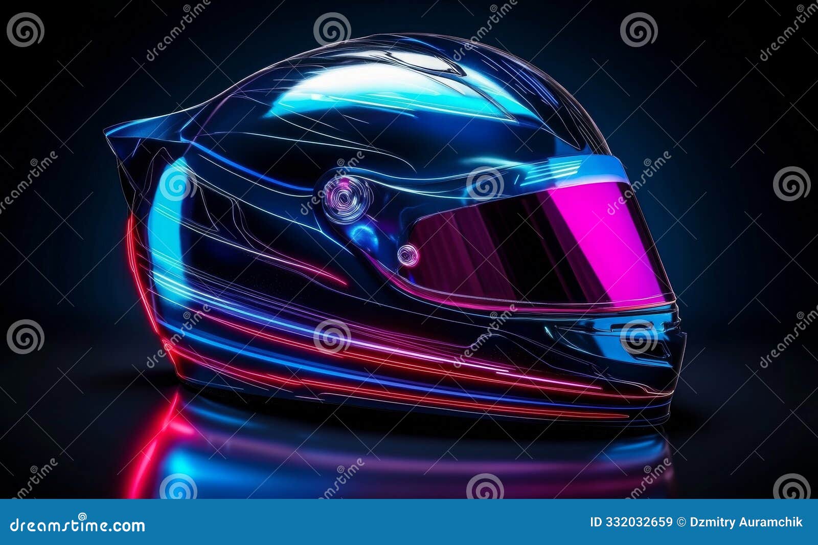 3D Illustration of a Modern Helmet with a Futuristic Interface Stock ...