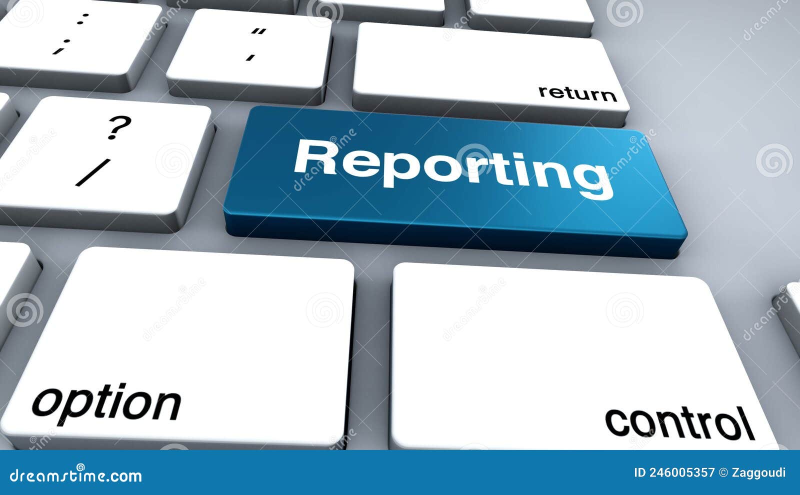 3D Illustration of Modern Keyboard with the Word Reporting Stock ...