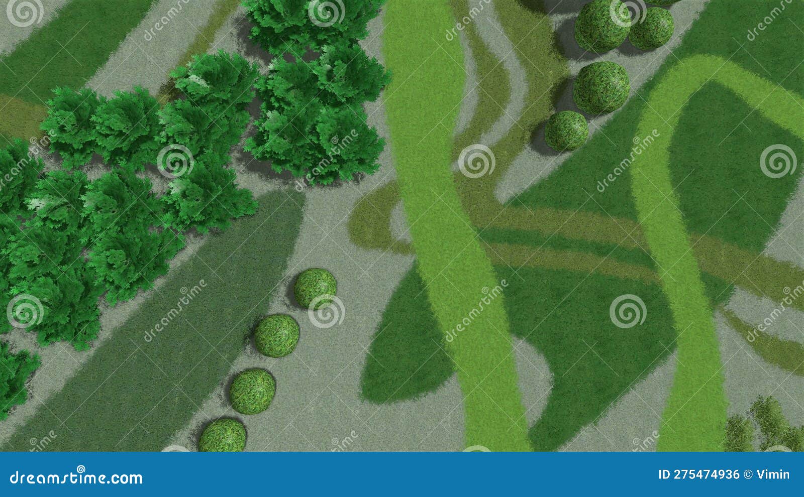 3D Illustration of Modern Landscape Architecture. Background Computer ...