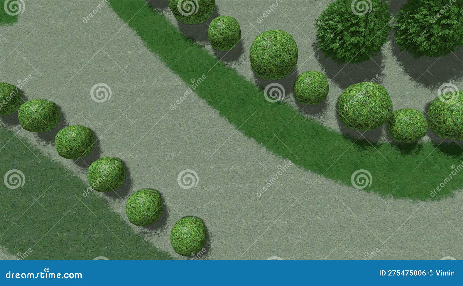 3D Illustration of Modern Landscape Architecture. Background Computer ...