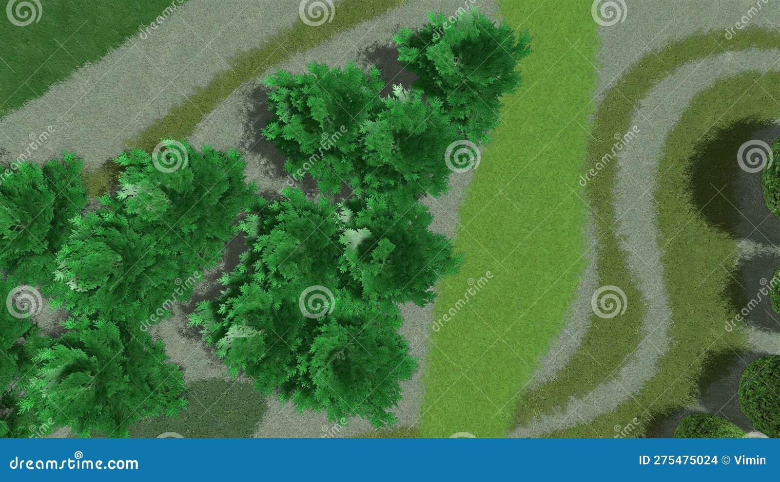 3D Illustration of Modern Landscape Architecture. Background Computer ...