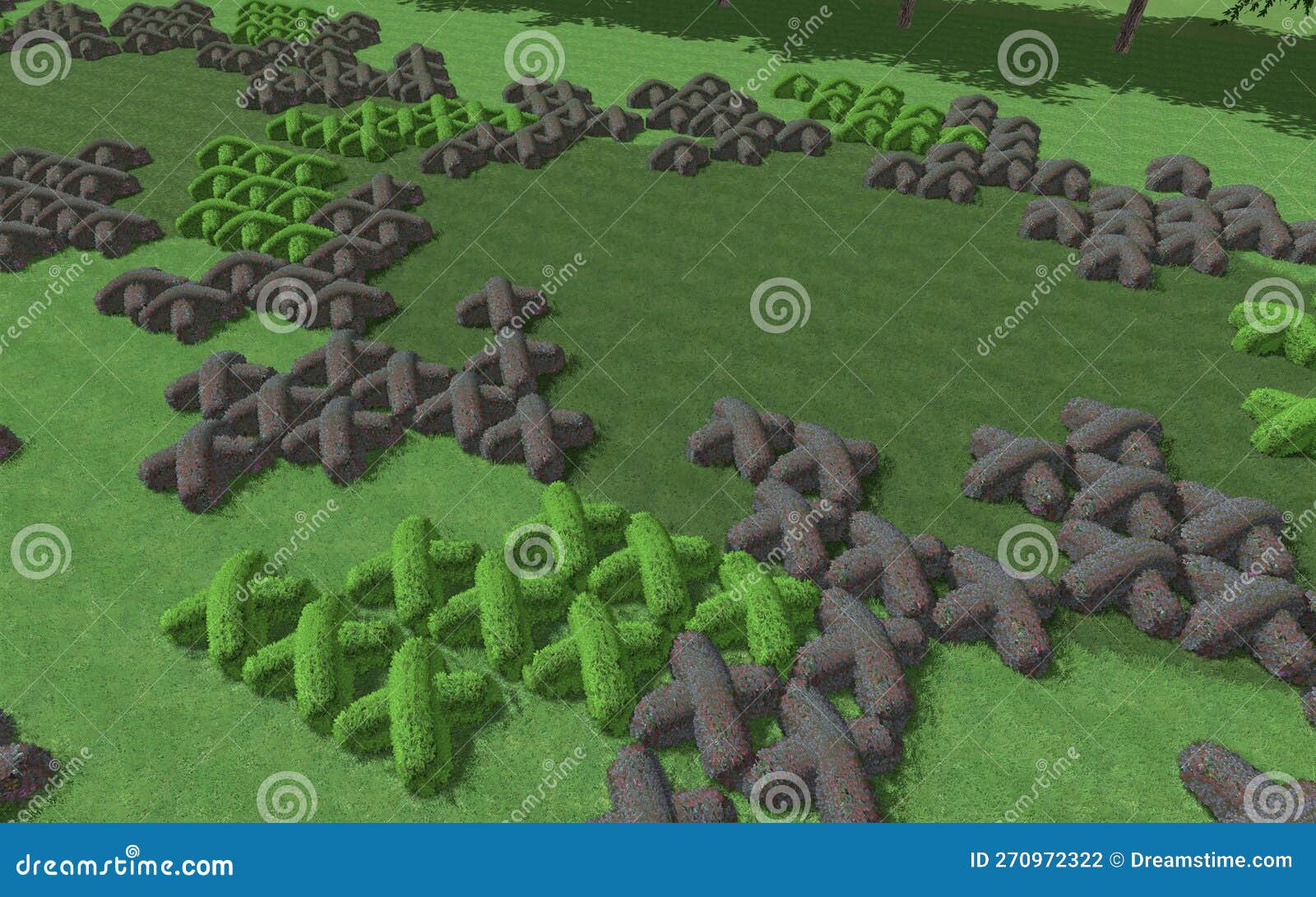 Modular Topiary Garden with Clipped Borders in the Form of Crosses ...