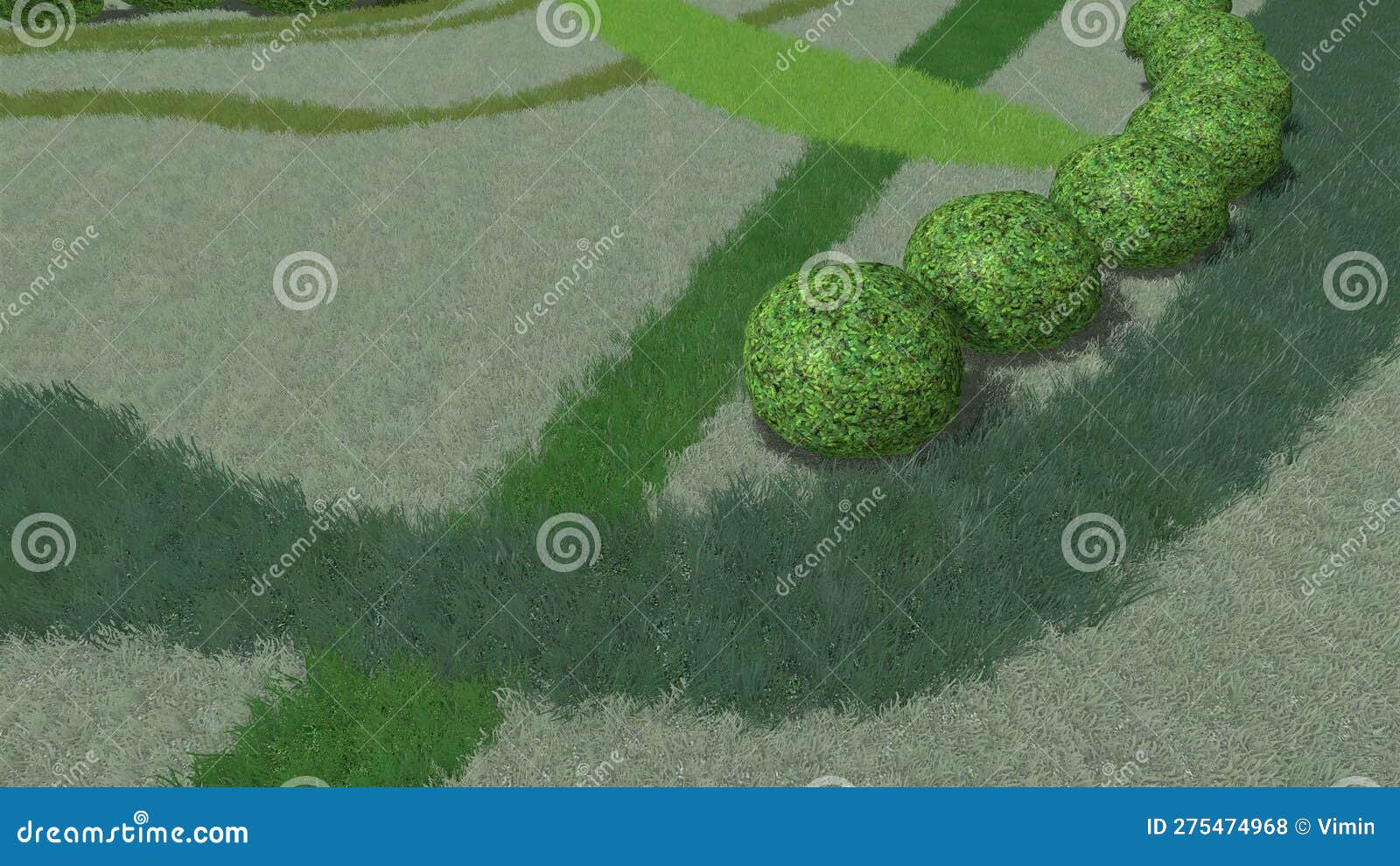 3D Illustration of Modern Landscape Architecture. Background Computer ...