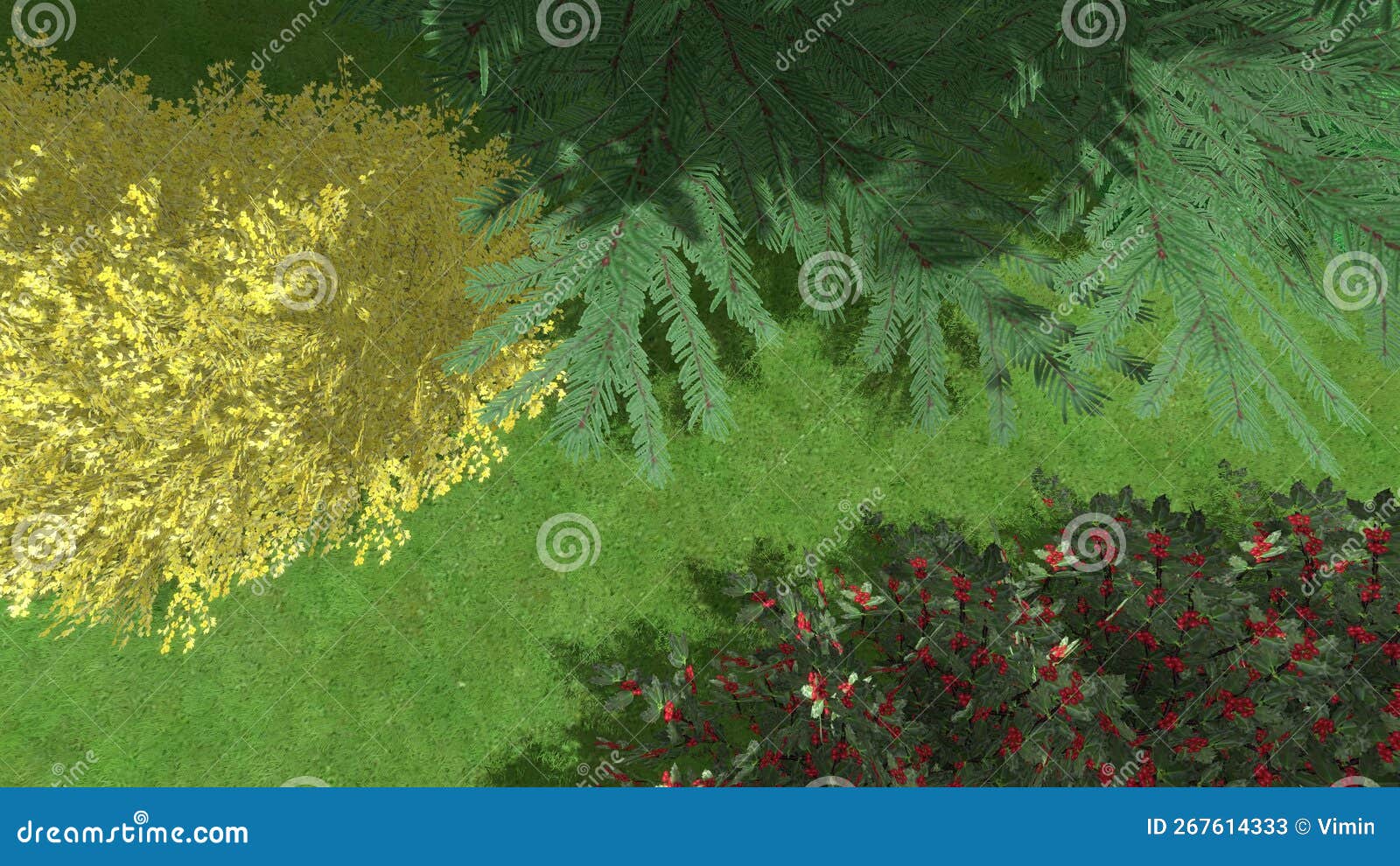 3D Illustration of a Modern Landscape Design of a City Square. Texture ...