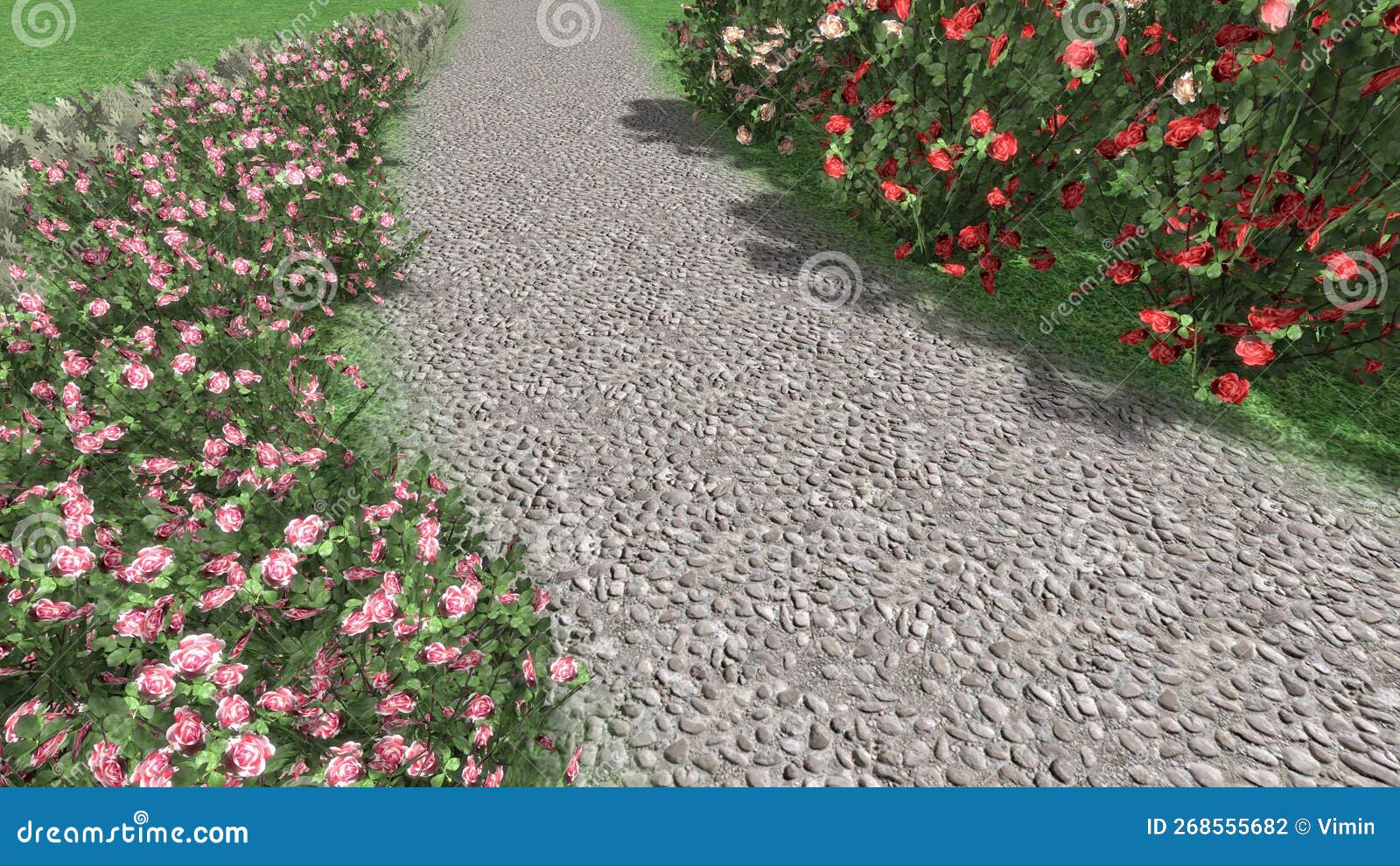 3D Illustration of a Modern Landscape Design of a City Square. Texture ...