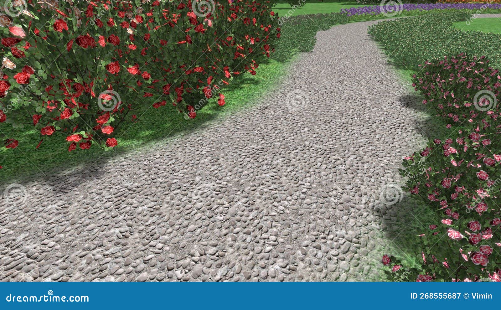 3D Illustration of a Modern Landscape Design of a City Square. Texture ...