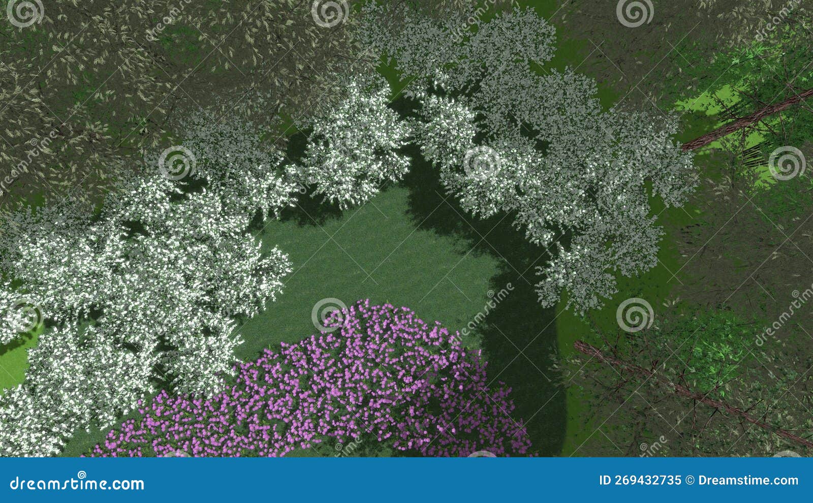 3D Illustration of a Modern Landscape Design of a City Square. Texture ...