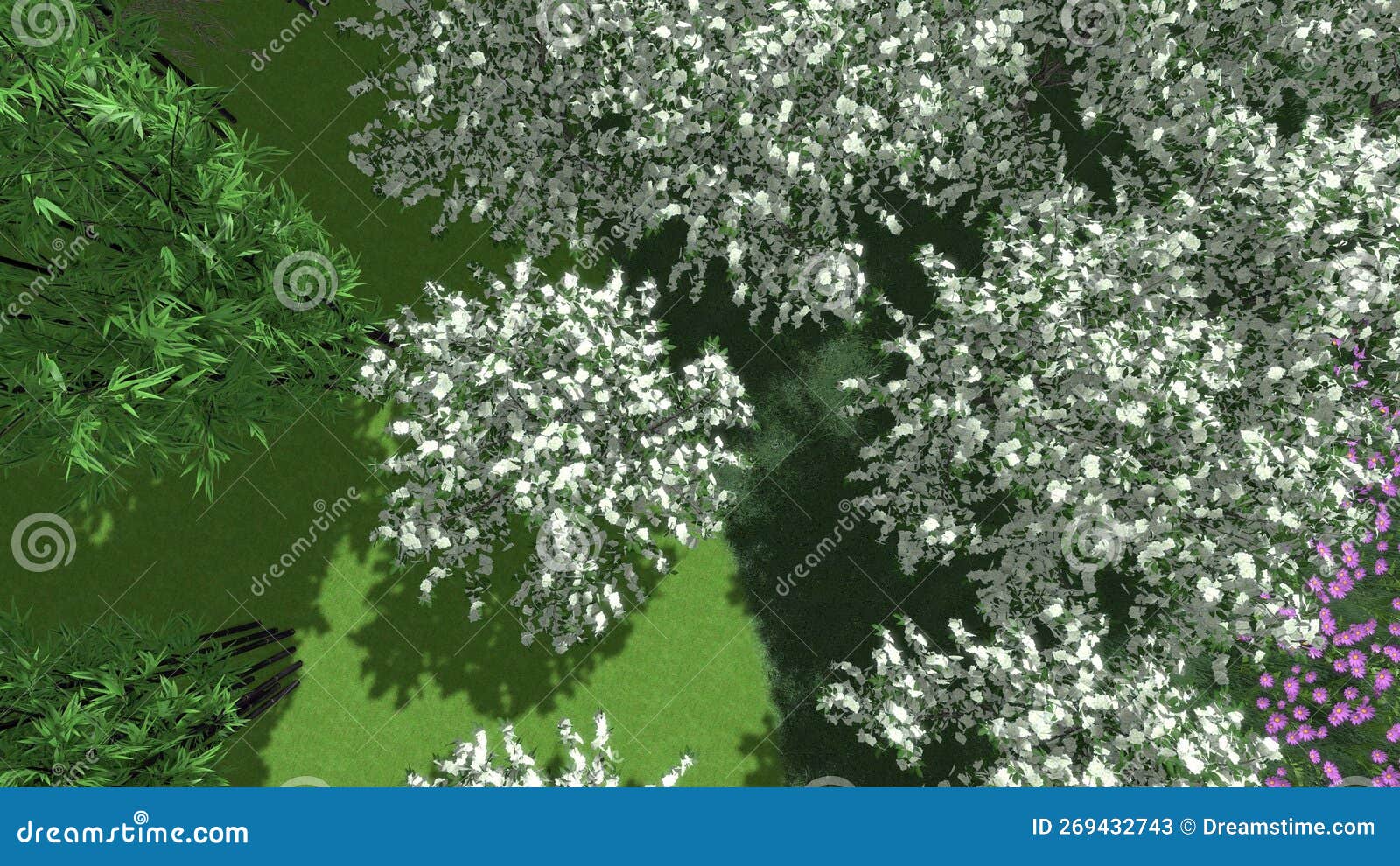 3D Illustration of a Modern Landscape Design of a City Square. Texture ...