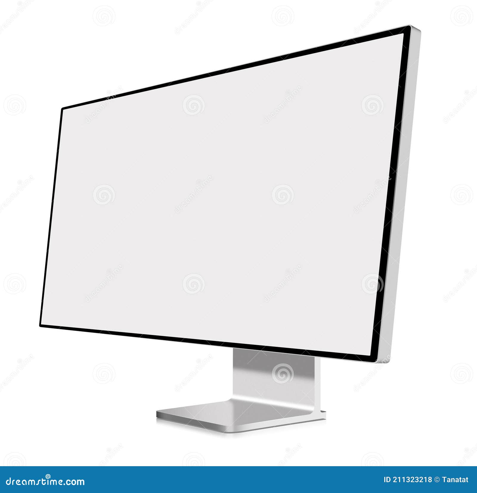 3D Illustration Modern LED Computer Monitor in Perspective Stock ...