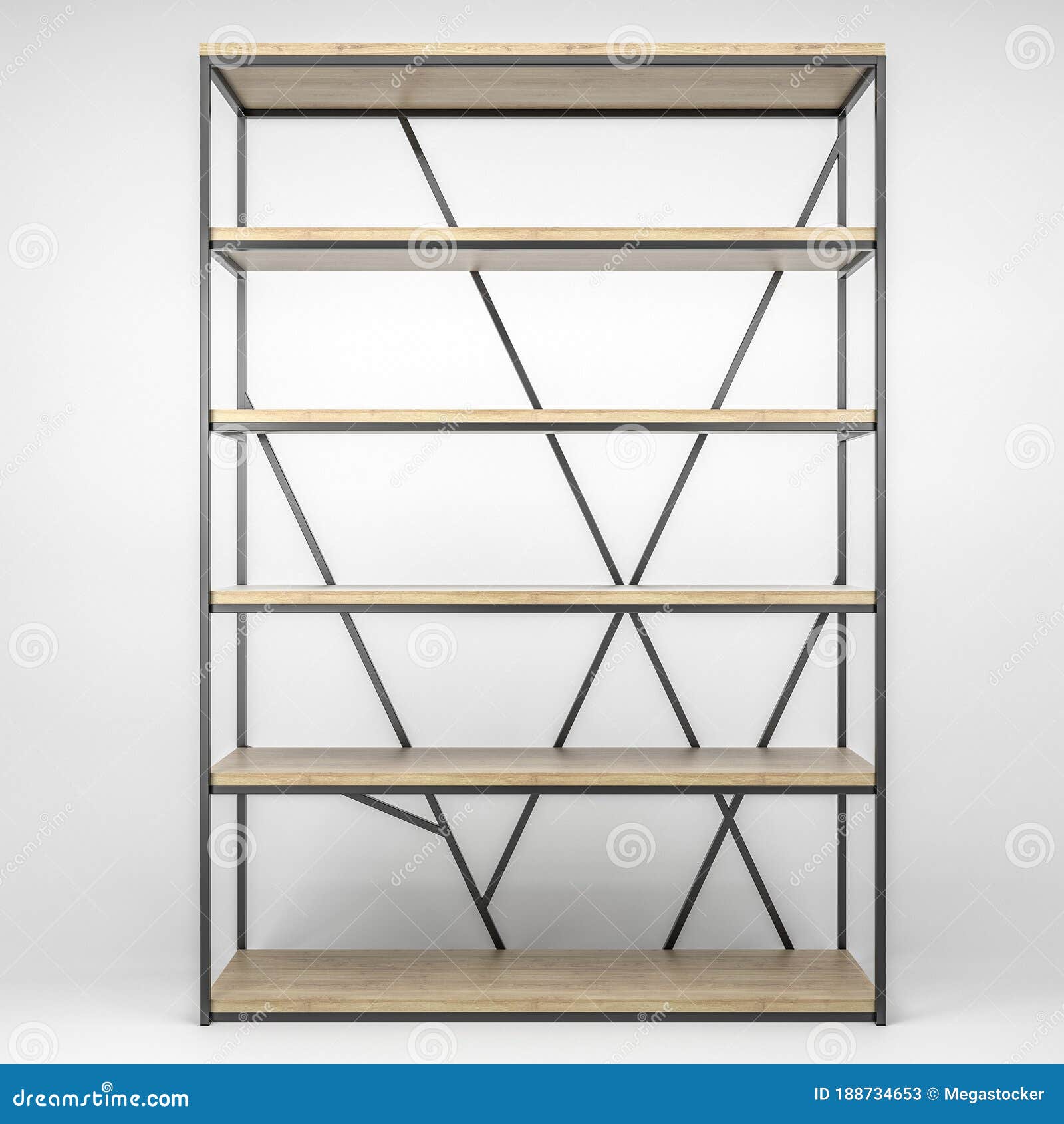3d Illustration of a Modern Loft-style Rack Stock Illustration ...