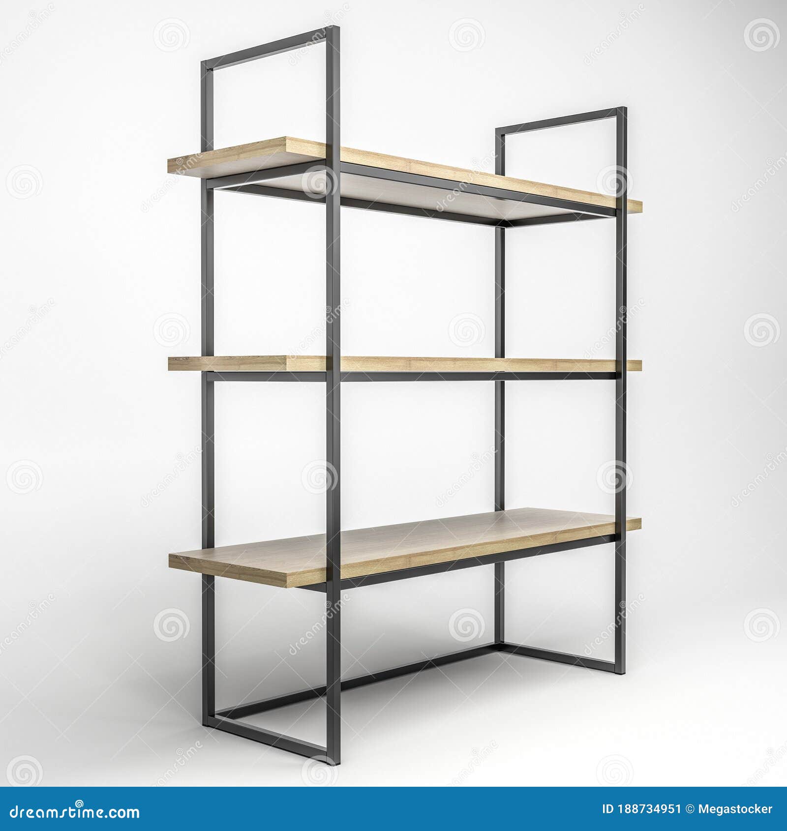 3d Illustration of a Modern Loft-style Rack Stock Illustration ...