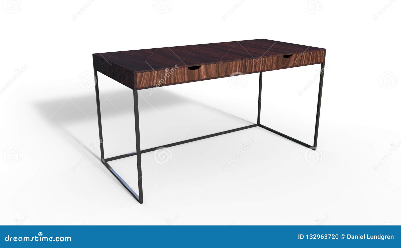3D Illustration of a Modern Office Table Stock Illustration ...