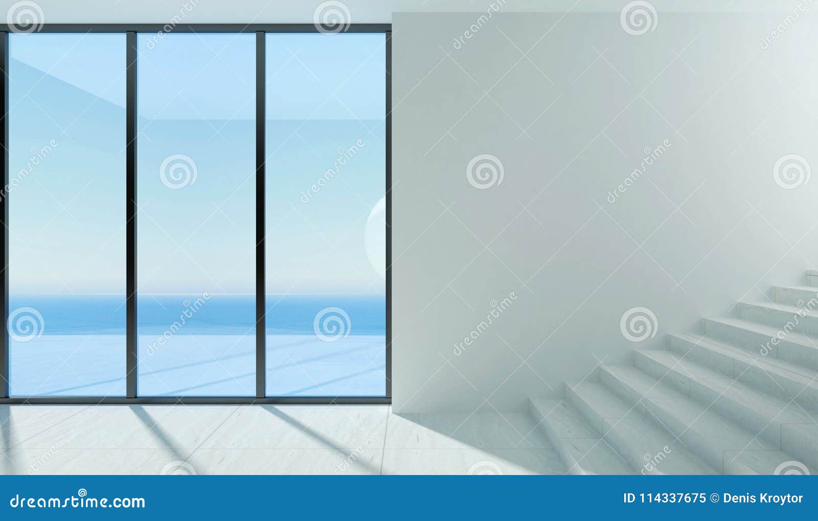 Panoramic Window and the Sea Stock Image - Image of minimalism, resort ...