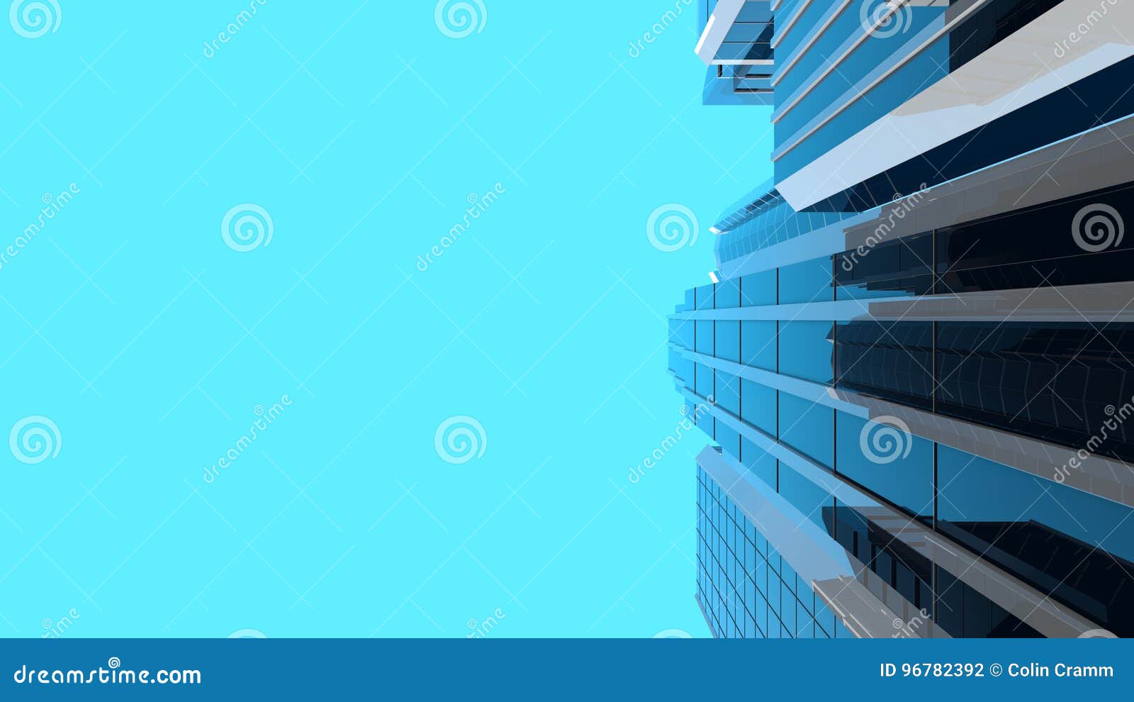3D Illustration of Modern Skyscrapers - Vertical Composition Stock ...