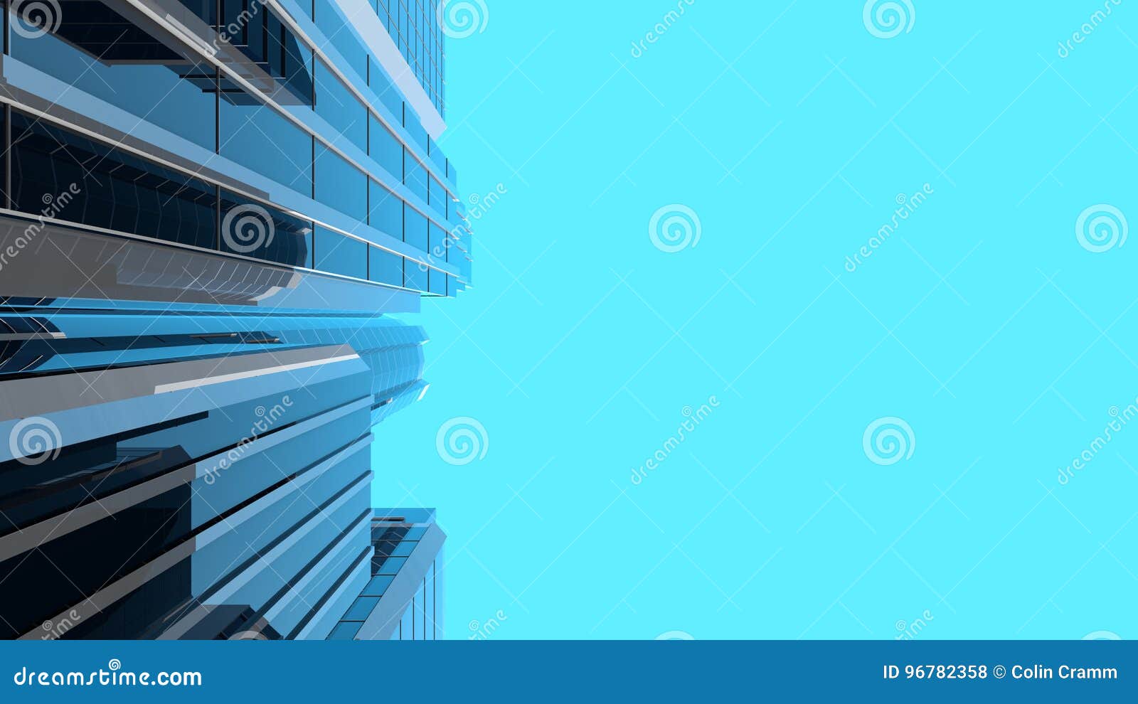 3D Illustration of Modern Skyscrapers - Vertical Composition Stock ...