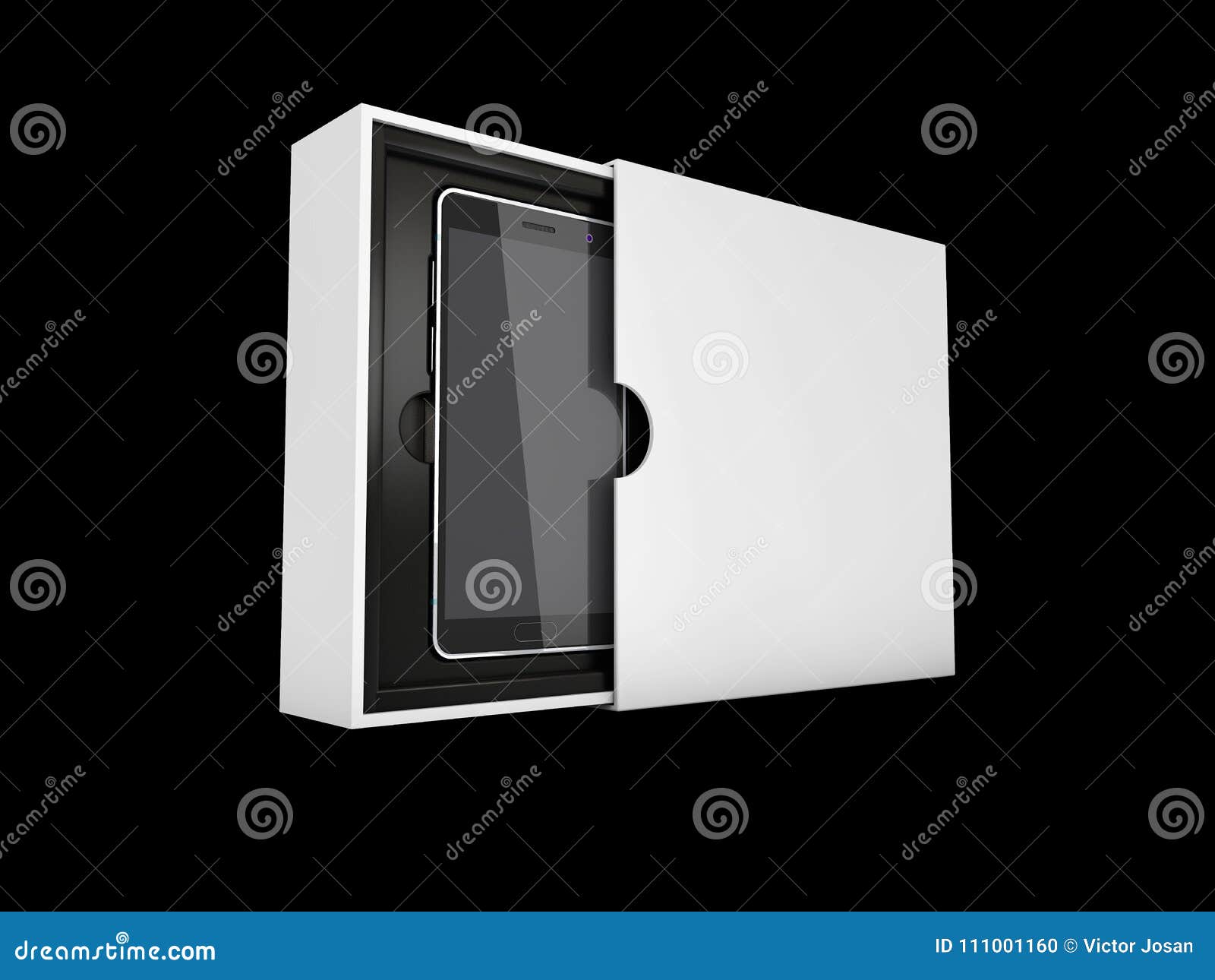 3d Illustration. of Modern Smart Phone in the Box Stock Illustration ...