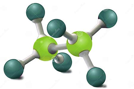 3D Illustration Molecular Model of Ethane Molecule. Stock Illustration ...