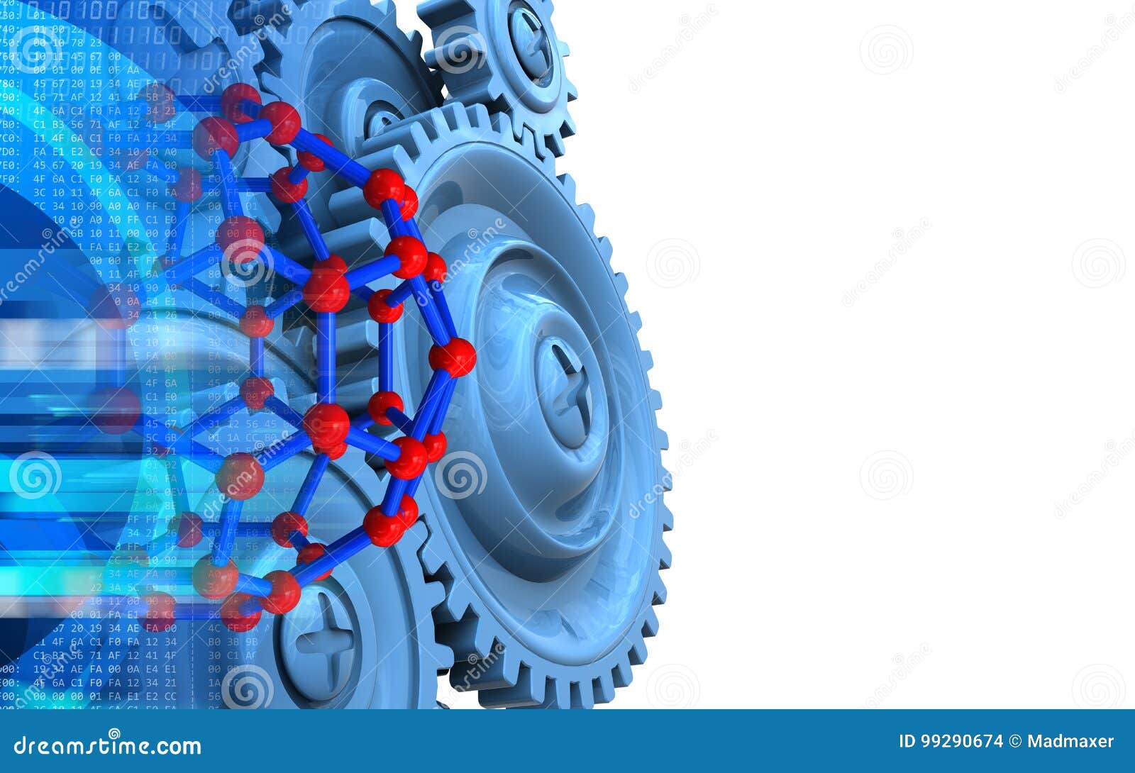 3d blue gears stock illustration. Illustration of research - 99290674