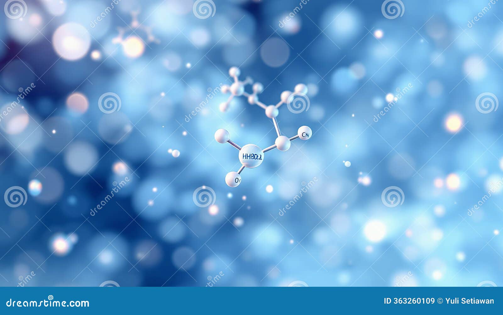Molecular Structure: a 3D Rendering of a Chemical Compound Stock ...