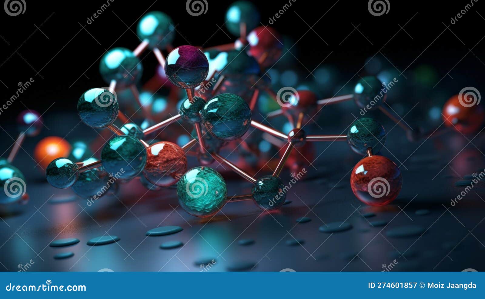 3d Illustration of Molecule Model. Science Background Stock ...