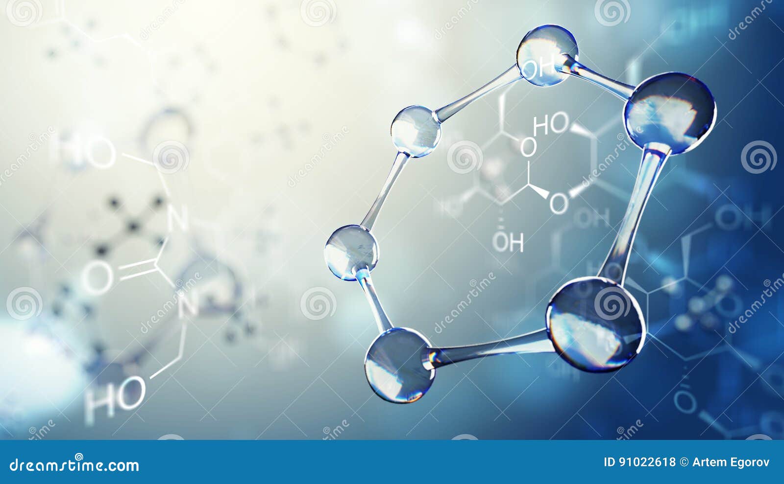 3d Illustration of Molecule Model. Science Background with Molecules ...