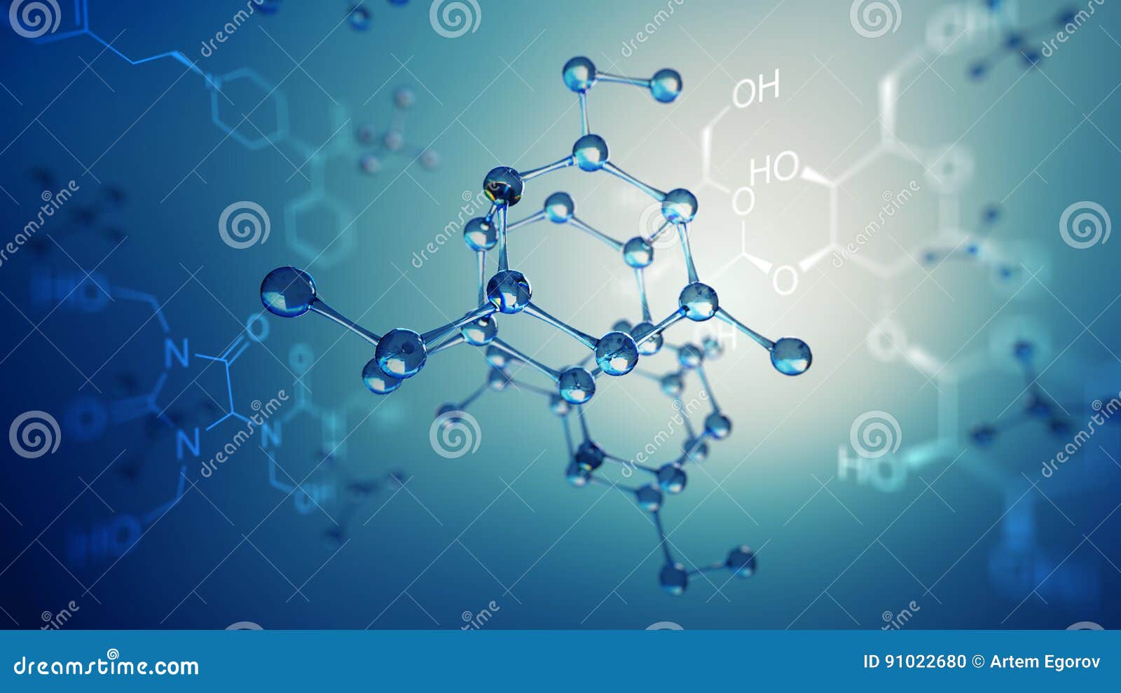 3d Illustration of Molecule Model. Science Background with Molecules ...