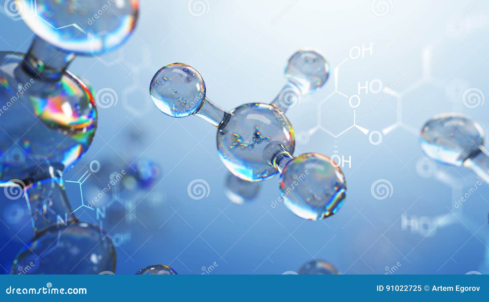3d Illustration of Molecule Model. Science Background with Molecules ...