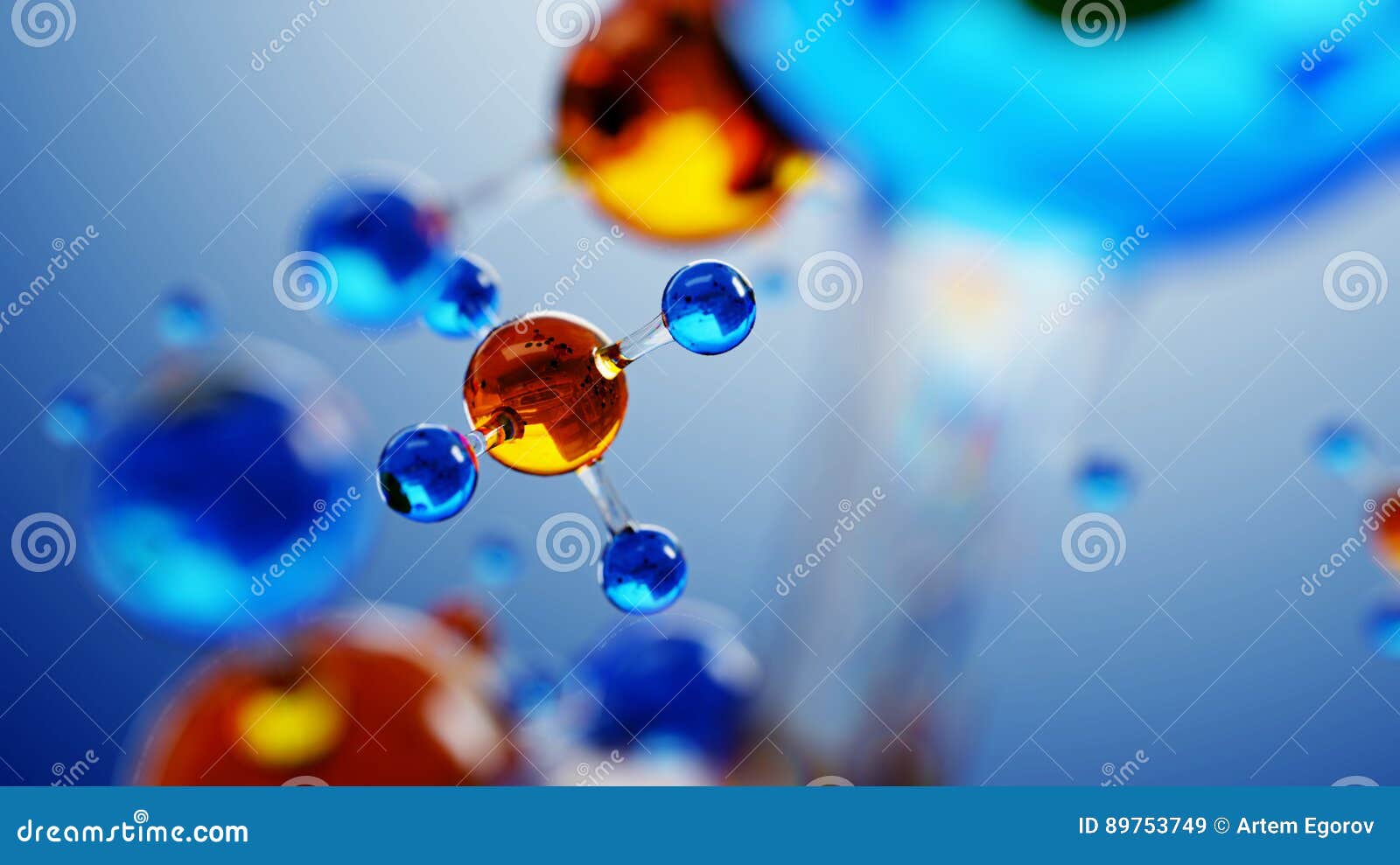 3d Illustration Of Molecule Model. Science Background With Molecules ...
