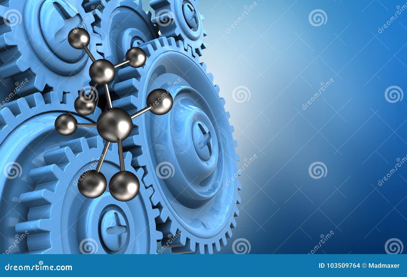 3d blue gears stock illustration. Illustration of blue - 103509764