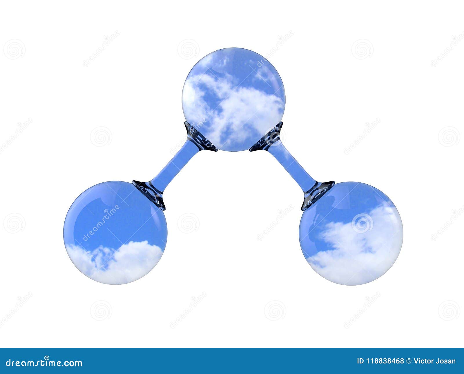 3d Illustration, Molecule of Ozone Isolated White Stock Illustration ...