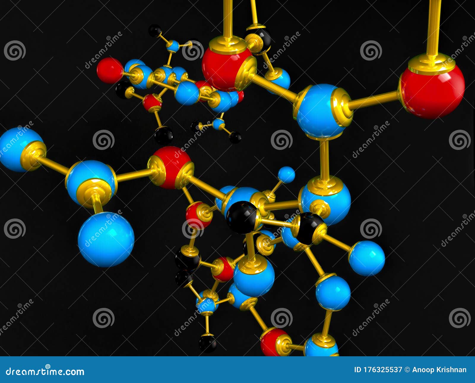 3D Illustration Molecule Structure. Stock Illustration - Illustration ...