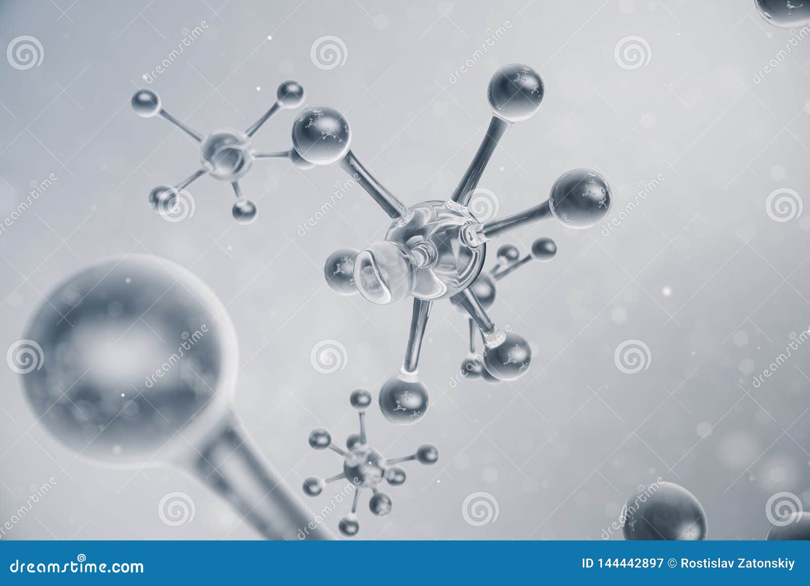 3D Illustration Molecule Structure. Scientific Medical Background with ...