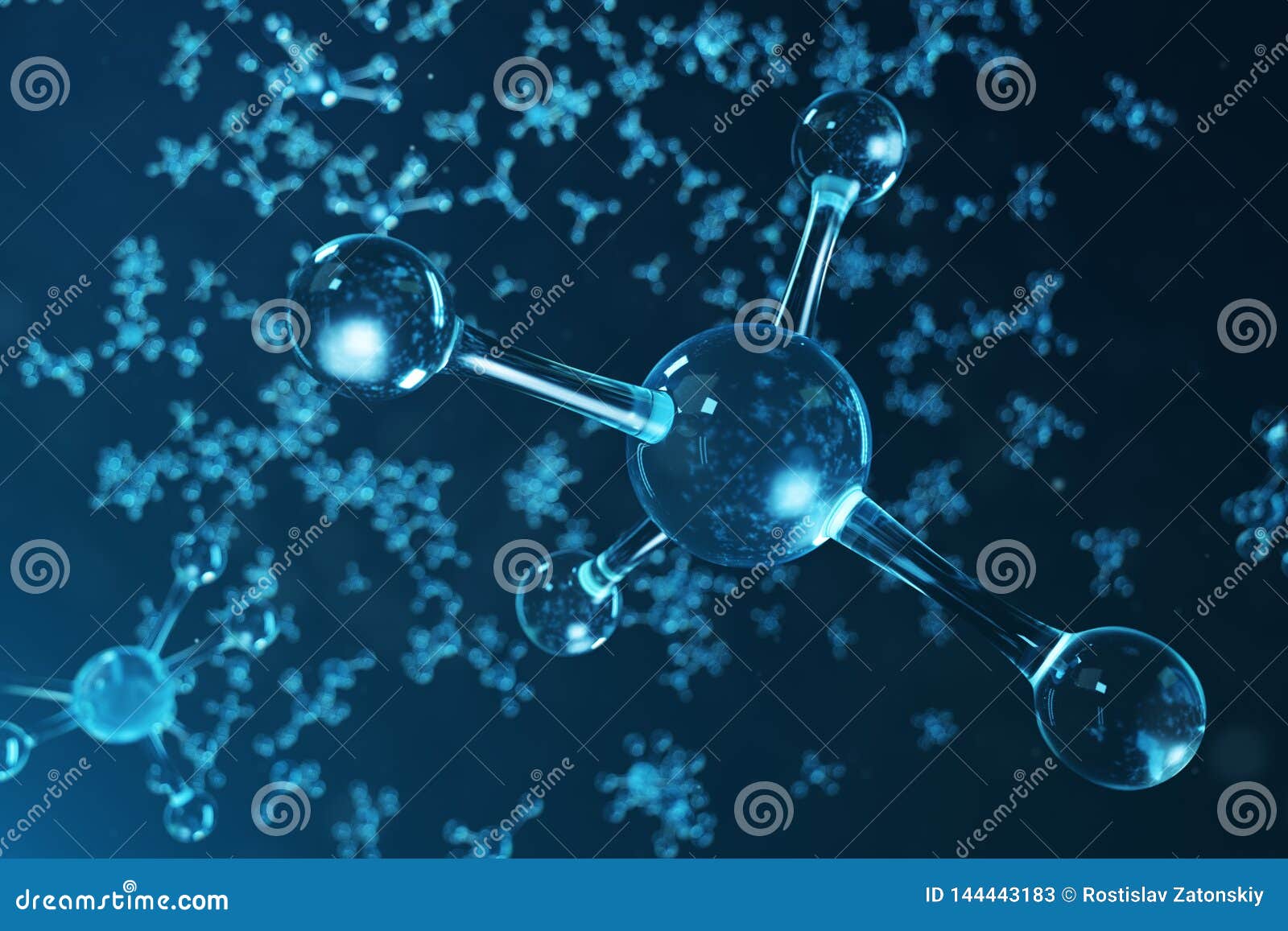 3D Illustration Molecule Structure. Scientific Medical Background with ...