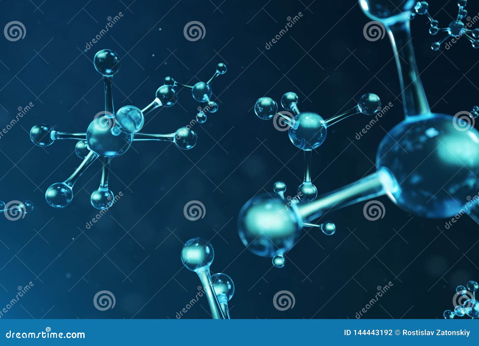 3D Illustration Molecule Structure. Scientific Medical Background with ...