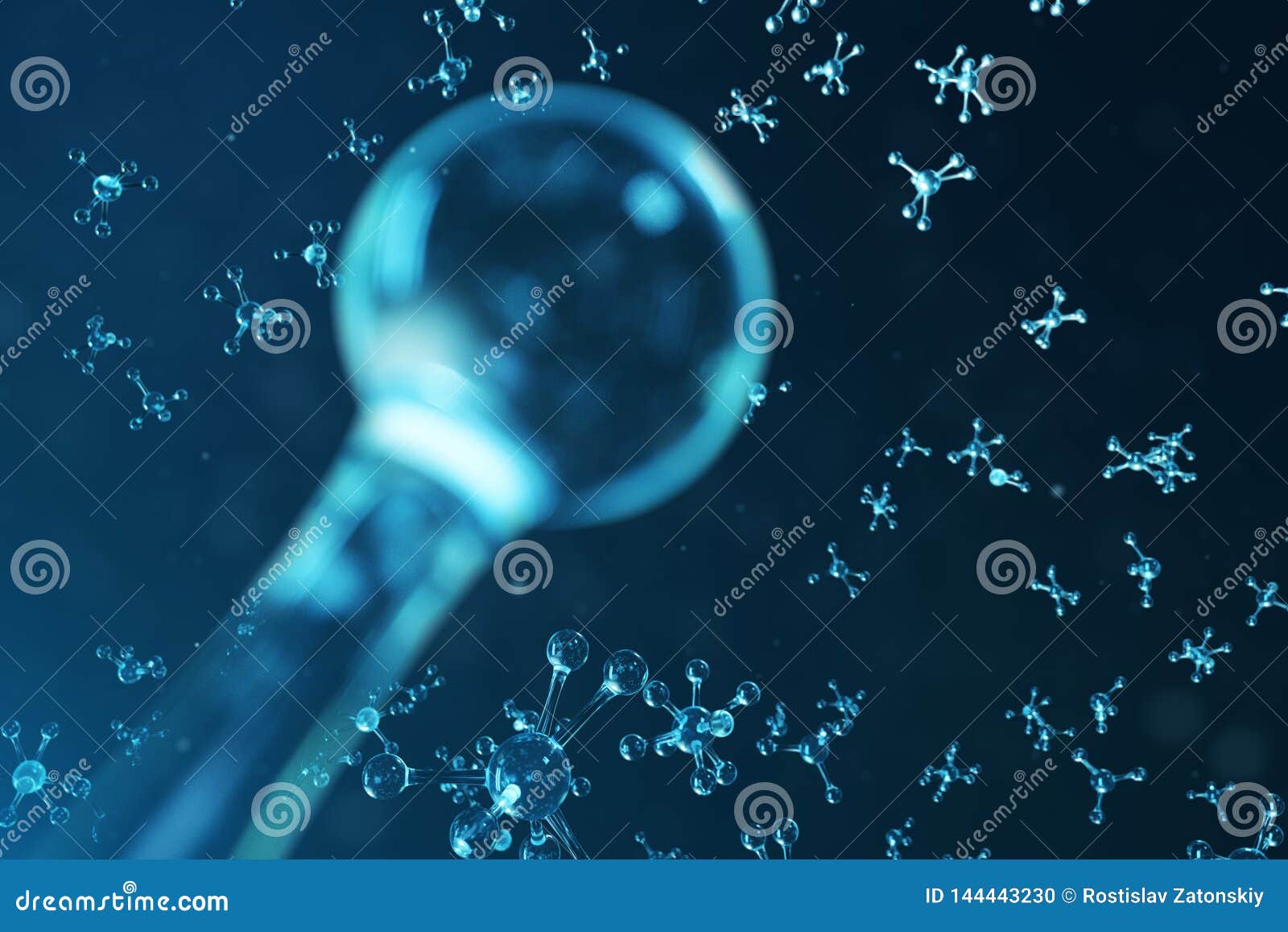 3D Illustration Molecule Structure. Scientific Medical Background with ...