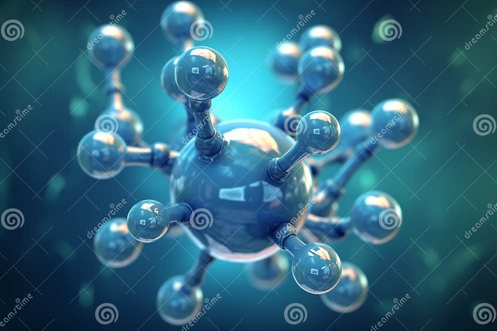 3d Illustration of Molecule Structure with Virus Stock Illustration ...