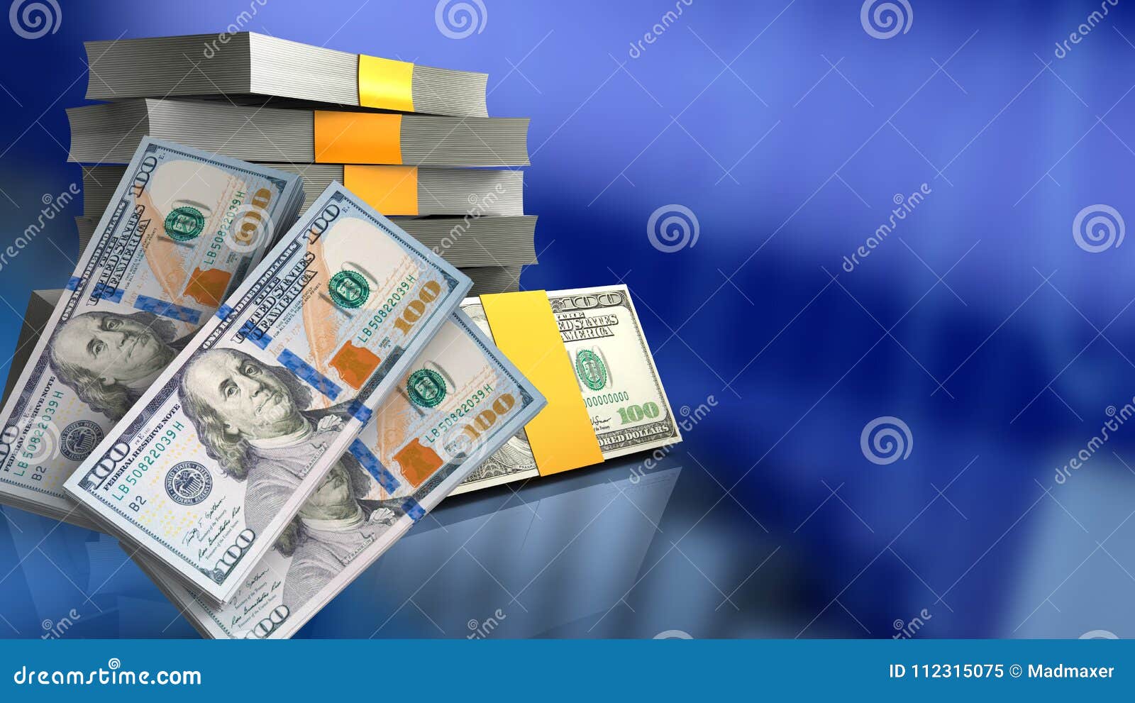 3d of money stack stock illustration. Illustration of wealth - 112315075