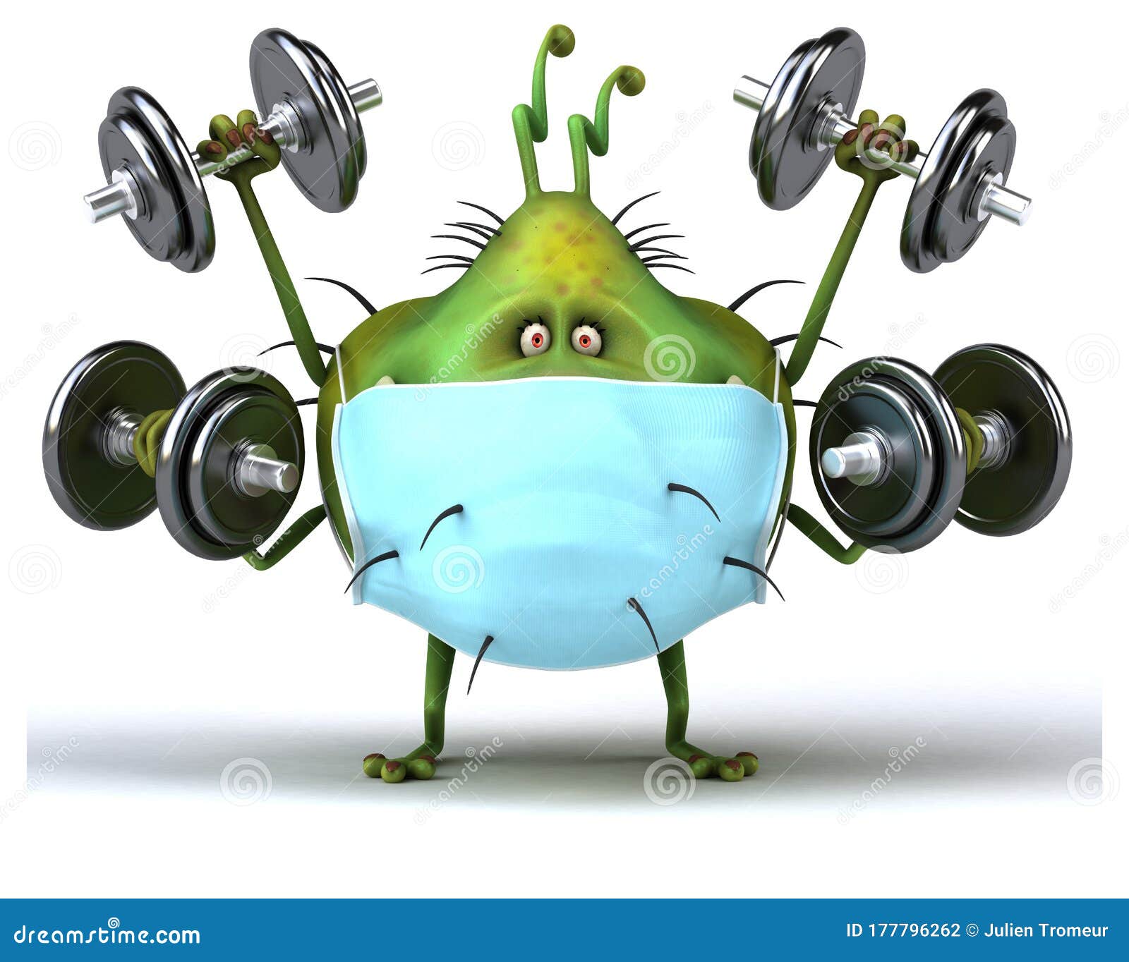 3D Illustration of a Monster Bug with a Mask Stock Illustration ...