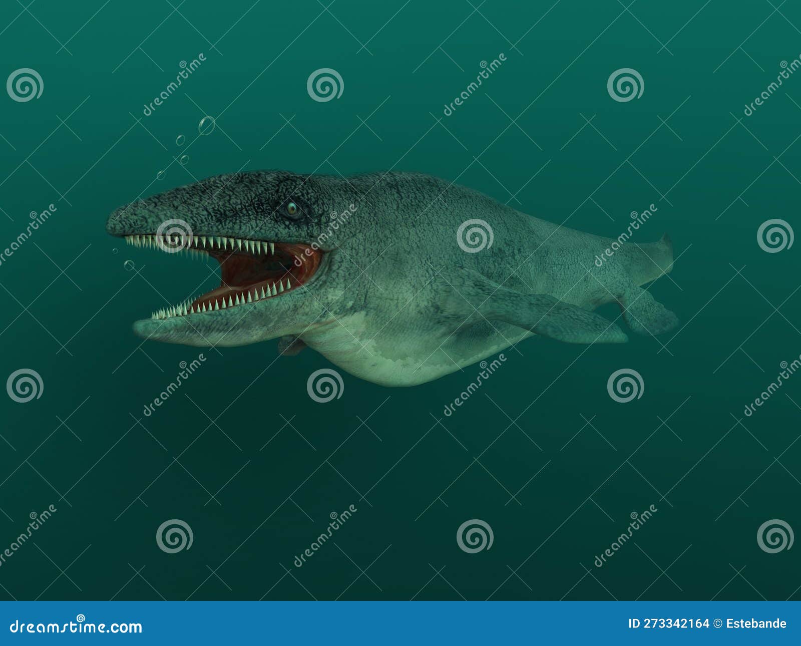 Mosasaurus, Ancient Water Animal. Aquatic Marine Dinosaur Swimming ...