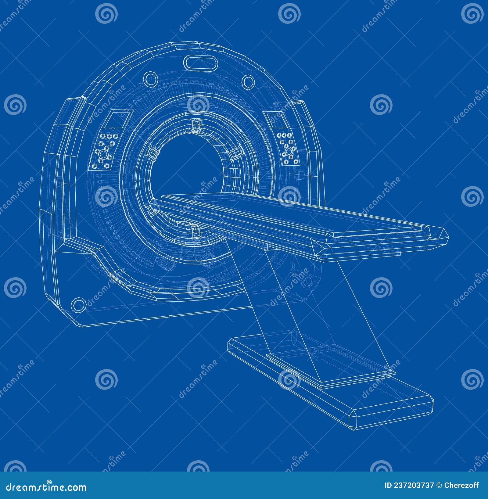 3d Illustration of a MRI Machine Stock Illustration - Illustration of ...