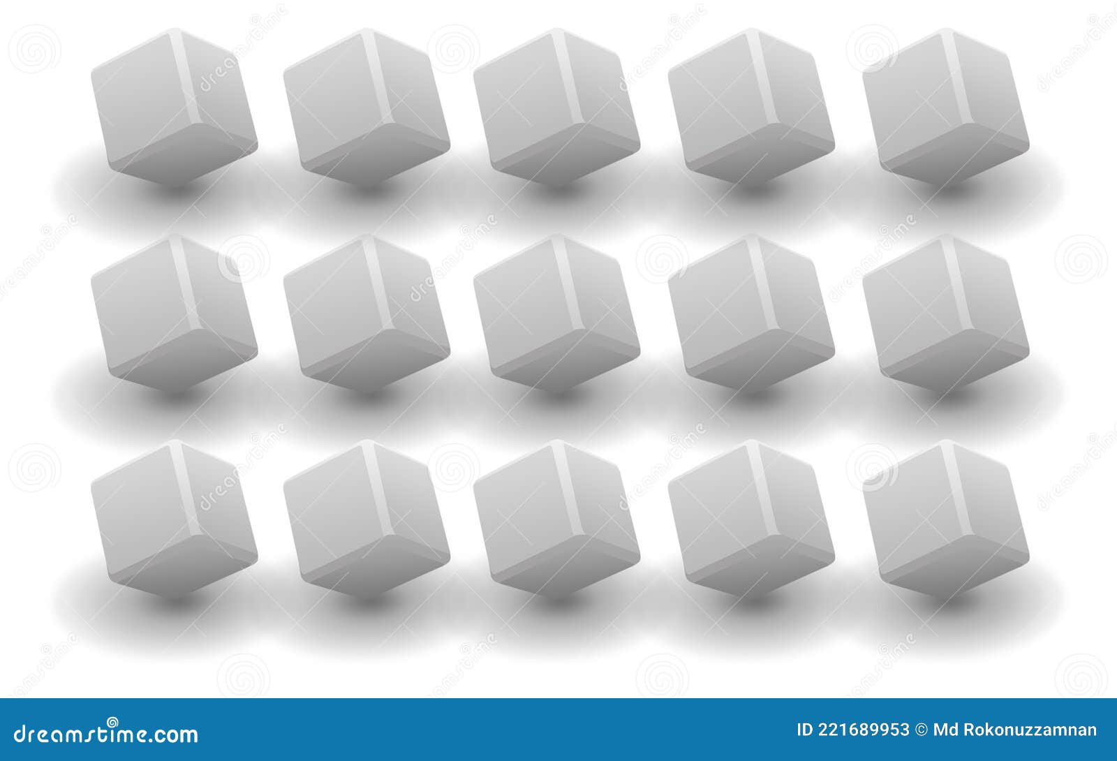 3d Illustration Multi Cube on White Background with Shadow Stock ...