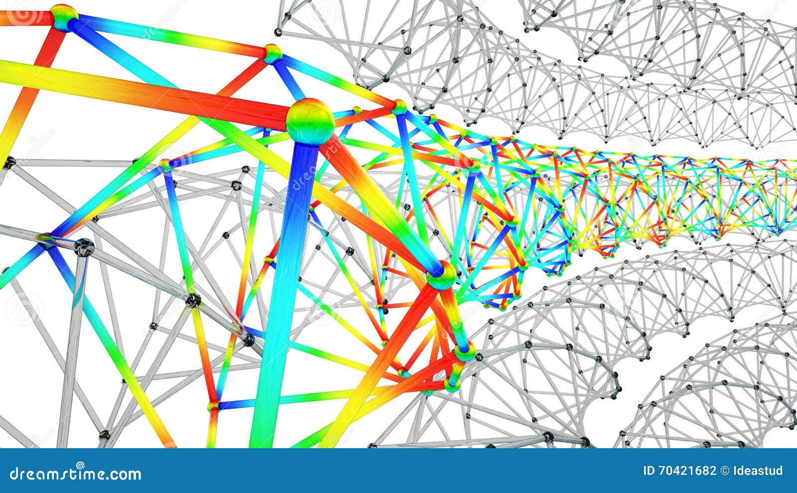 3D Illustration of Multi Section Engineering Structure Stock ...