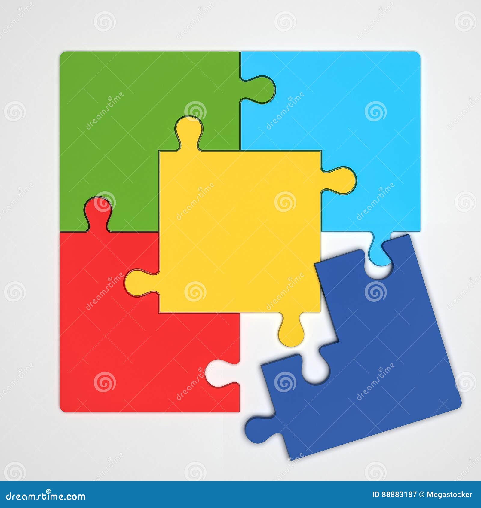 3D Illustration of Multicolor Puzzles Stock Illustration - Illustration ...