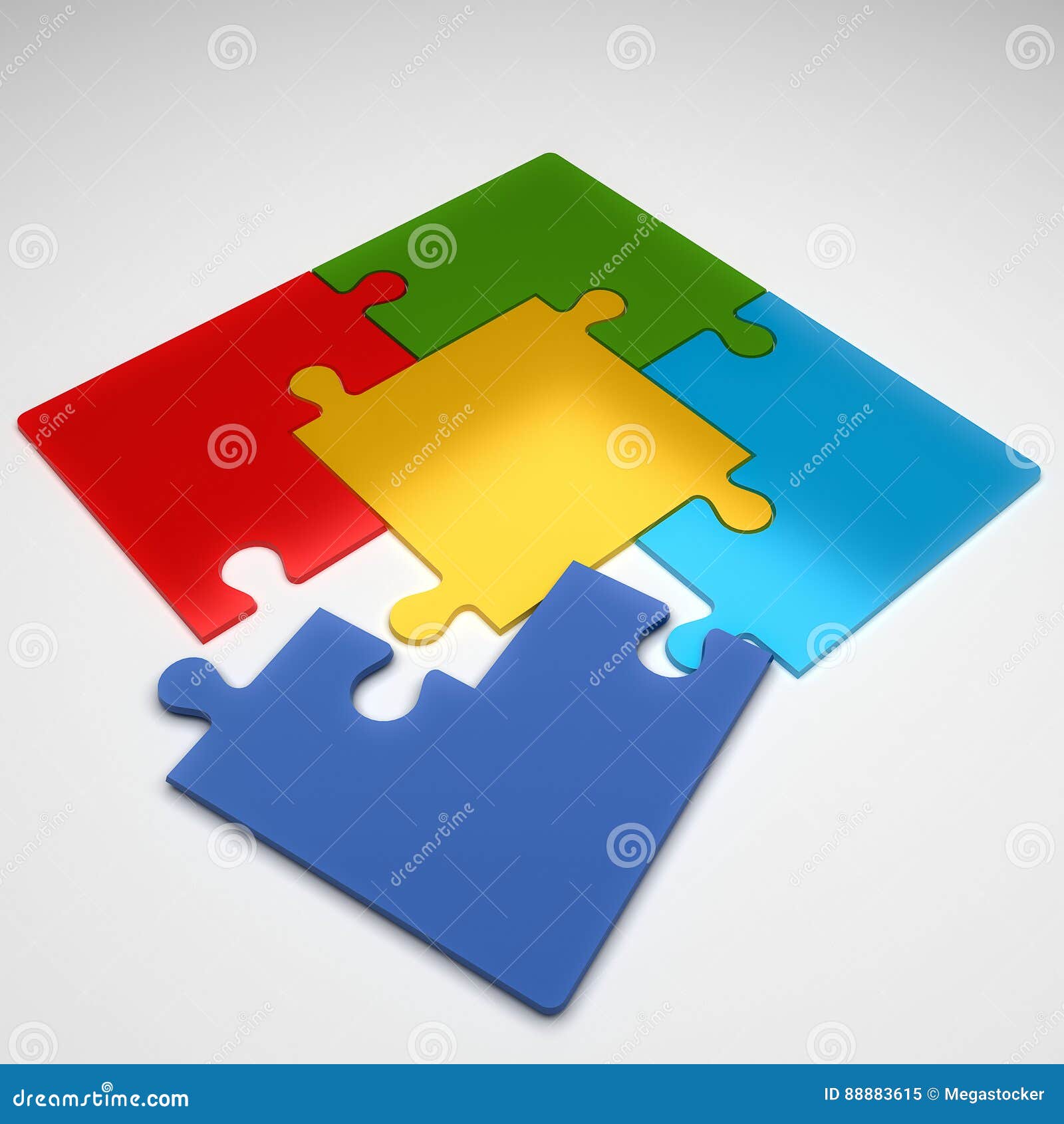 3D Illustration of Multicolor Puzzles Stock Illustration - Illustration ...