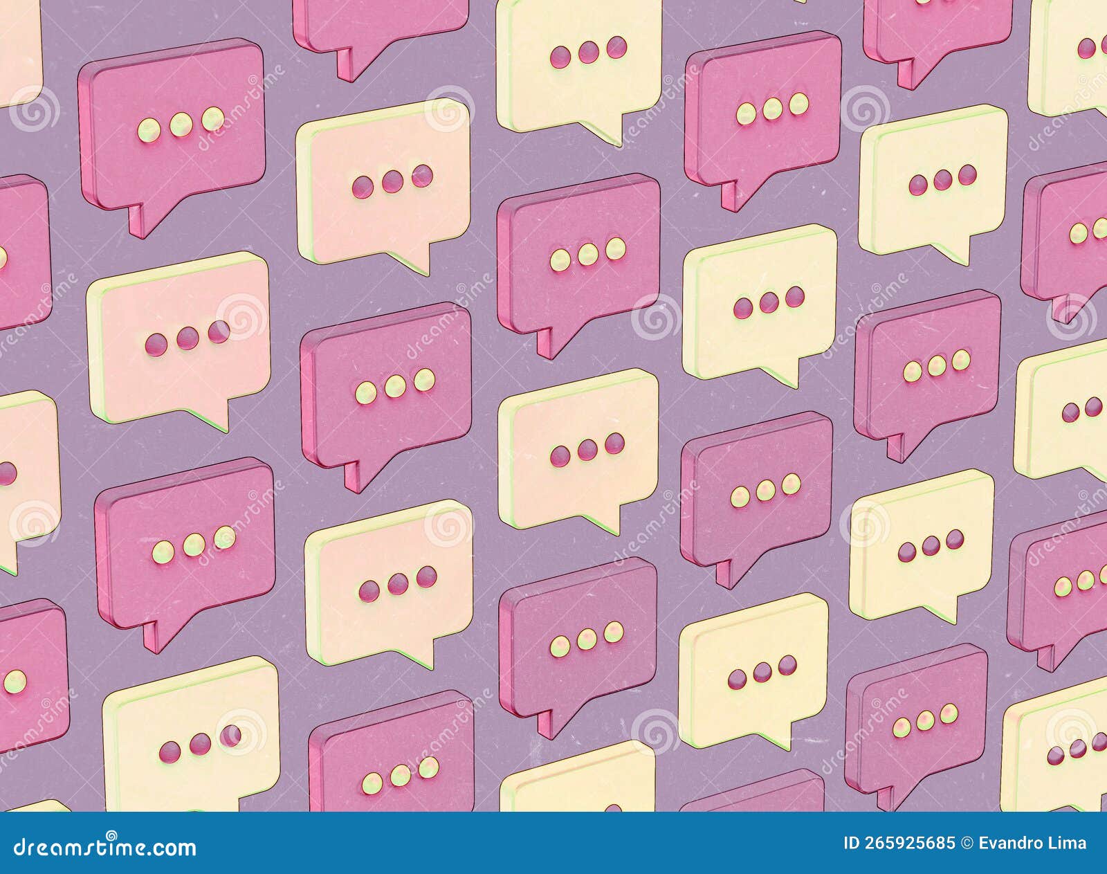 3D Illustration of Multiple Speech Bubbles. Speech, Conversation 3D ...