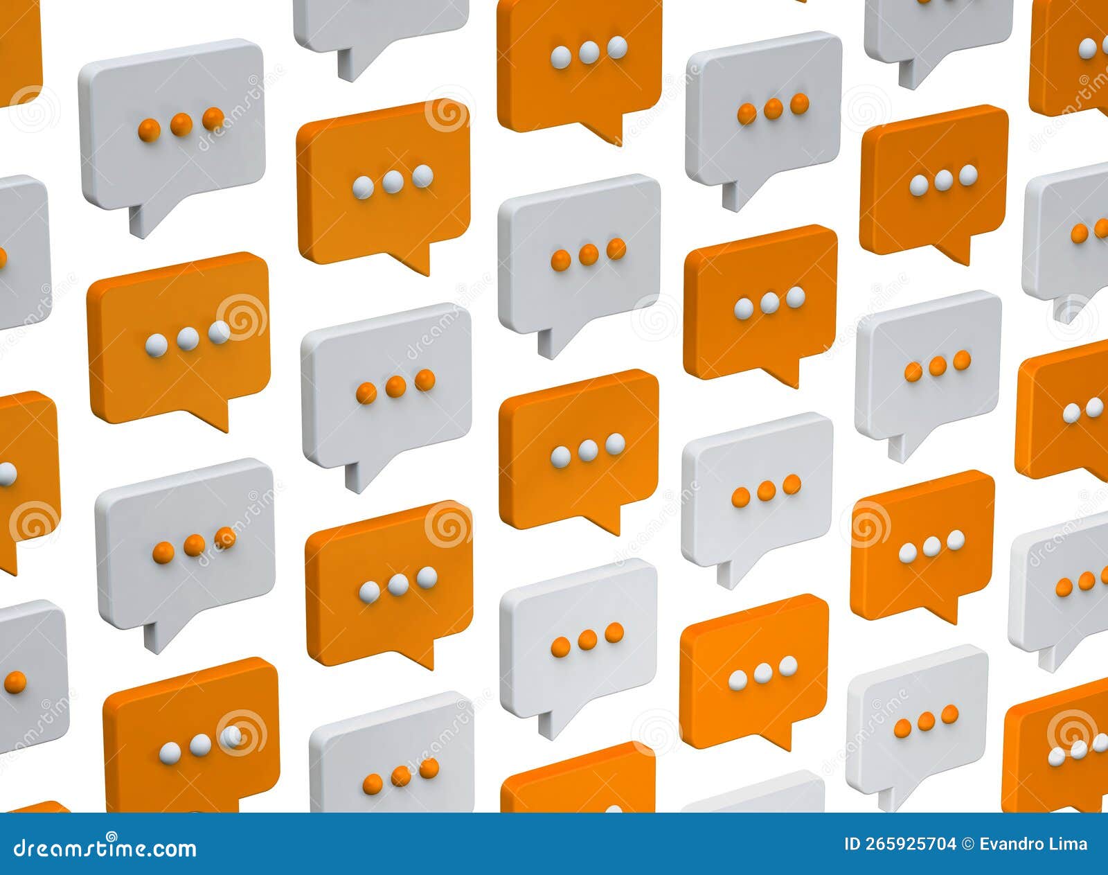 3D Illustration of Multiple Speech Bubbles. Speech, Conversation 3D ...